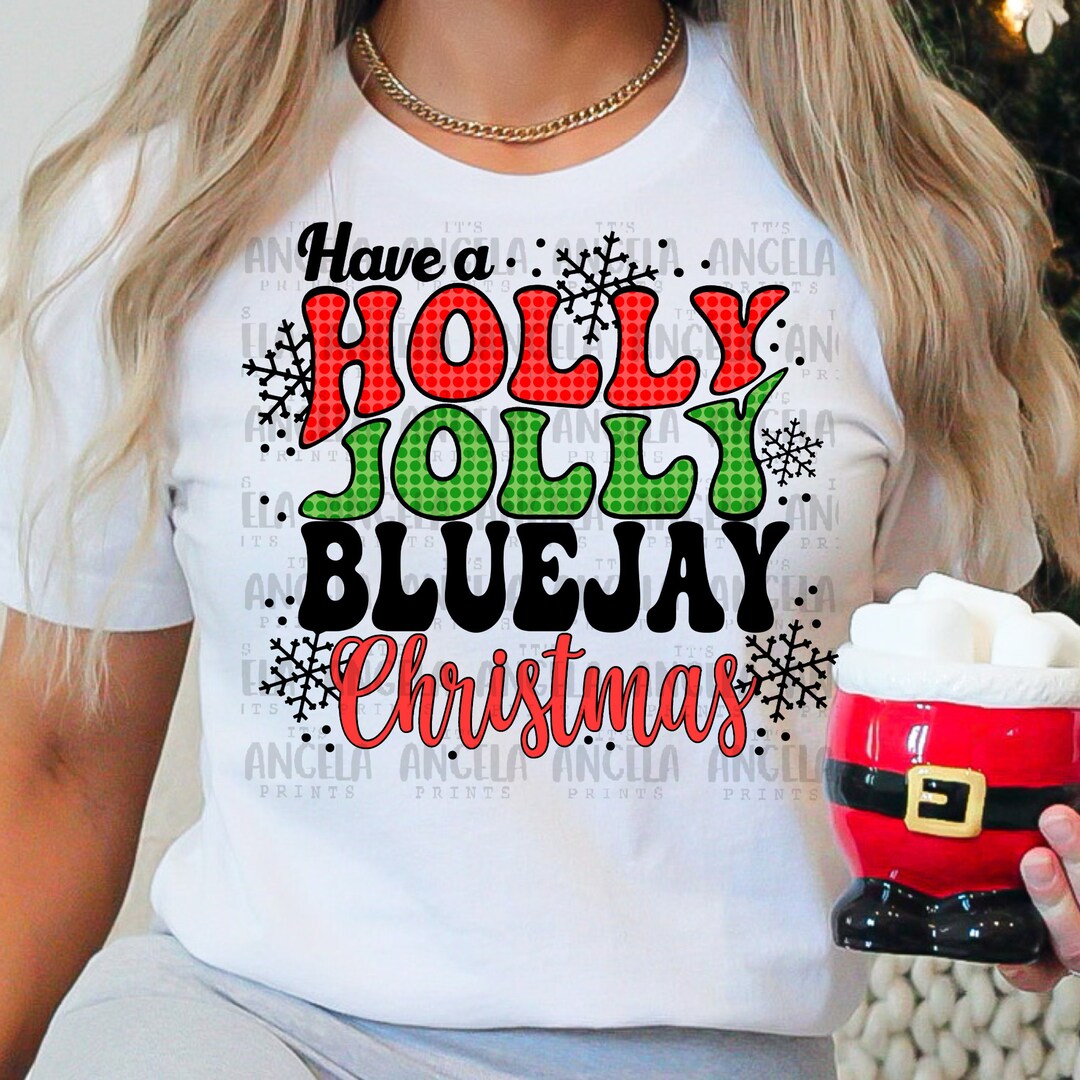 Bluejay Holly Jolly Christmas Holiday Red Green Santa Snowflake Mascot ...