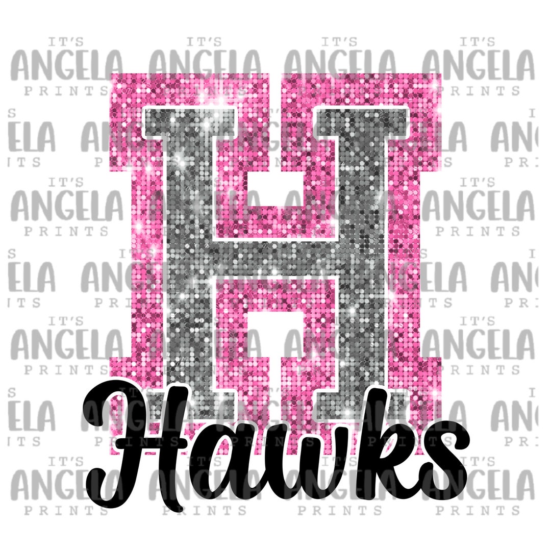 PNG H Hawks Pink Bling Sparkle Glitter School Team Spirit Mascot ...