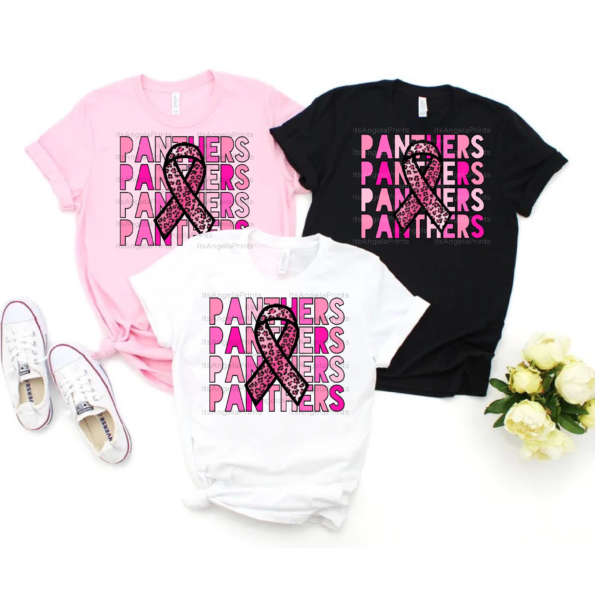Panthers Stacked Breast Cancer Awareness Pink Out Leopard - Etsy