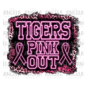 Tigers Png Pink Out Neon Lights Breast Cancer Awareness School Spirit ...