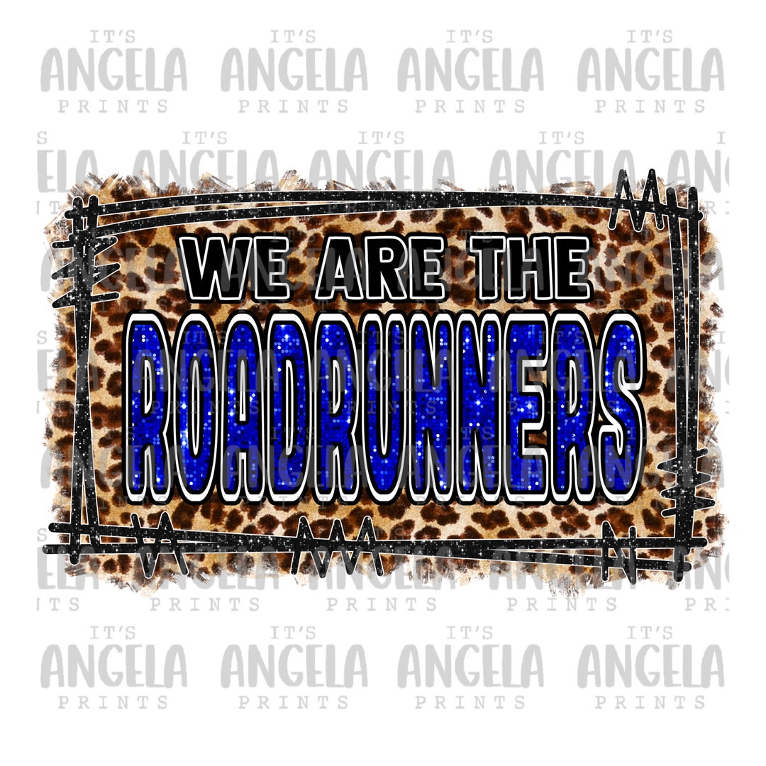 PNG Roadrunners Blue Leopard Cheetah Glitter School Spirit Game Day ...