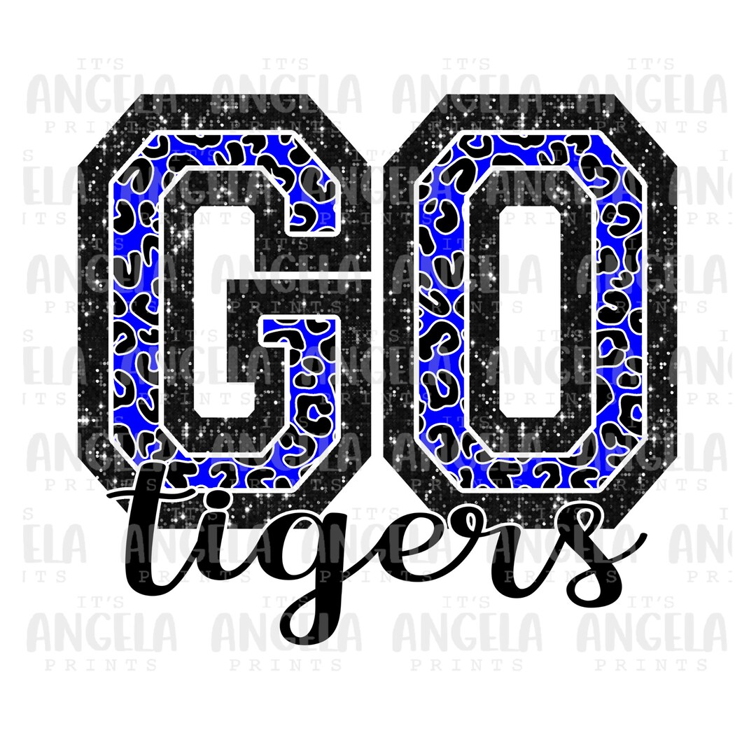 PNG GO Tigers Blue Leopard Glitter School Spirit Custom Team Mascot ...