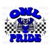 PNG Owl Pride Blue Groovy Checkered School Team Spirit Mascot Teacher ...