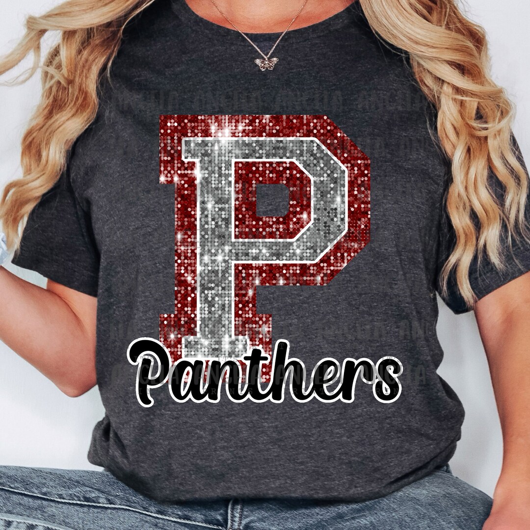 PNG P Panthers Maroon Bling Sparkle Glitter School Team Spirit Mascot ...