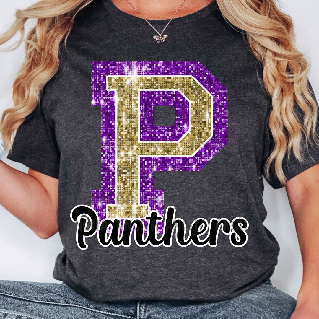PNG P Panthers Purple Gold Bling Sparkle Glitter School Team Spirit ...