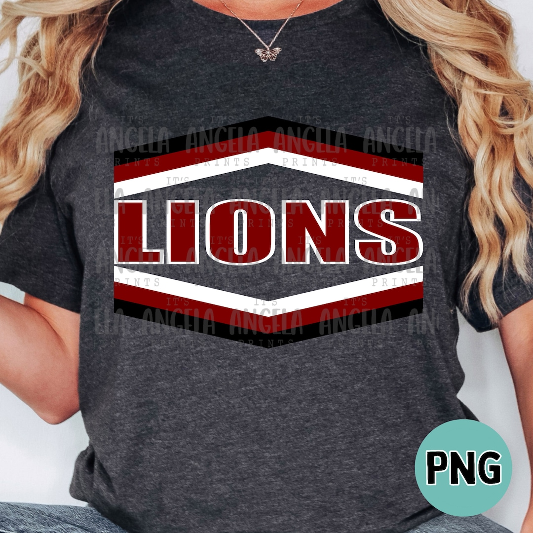PNG Lions Maroon Unisex Mens School Team Spirit Mascot Teacher Game Day ...
