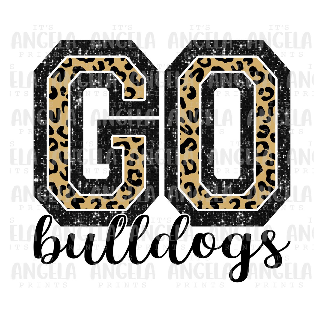 PNG GO Bulldogs Gold Leopard Glitter School Spirit Custom Team Mascot ...