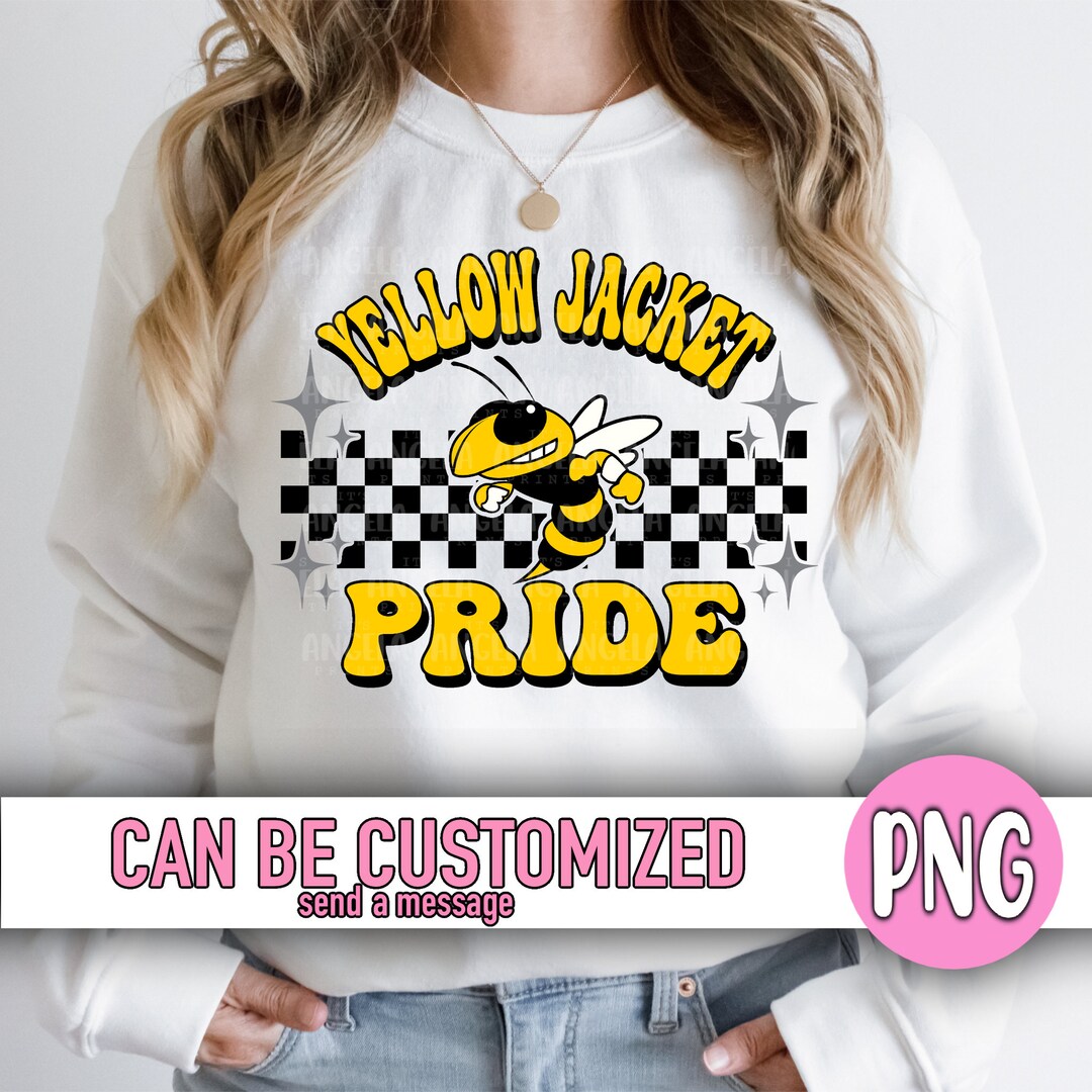 PNG Yellow Jackets Pride Groovy Checkered School Team Spirit Mascot ...