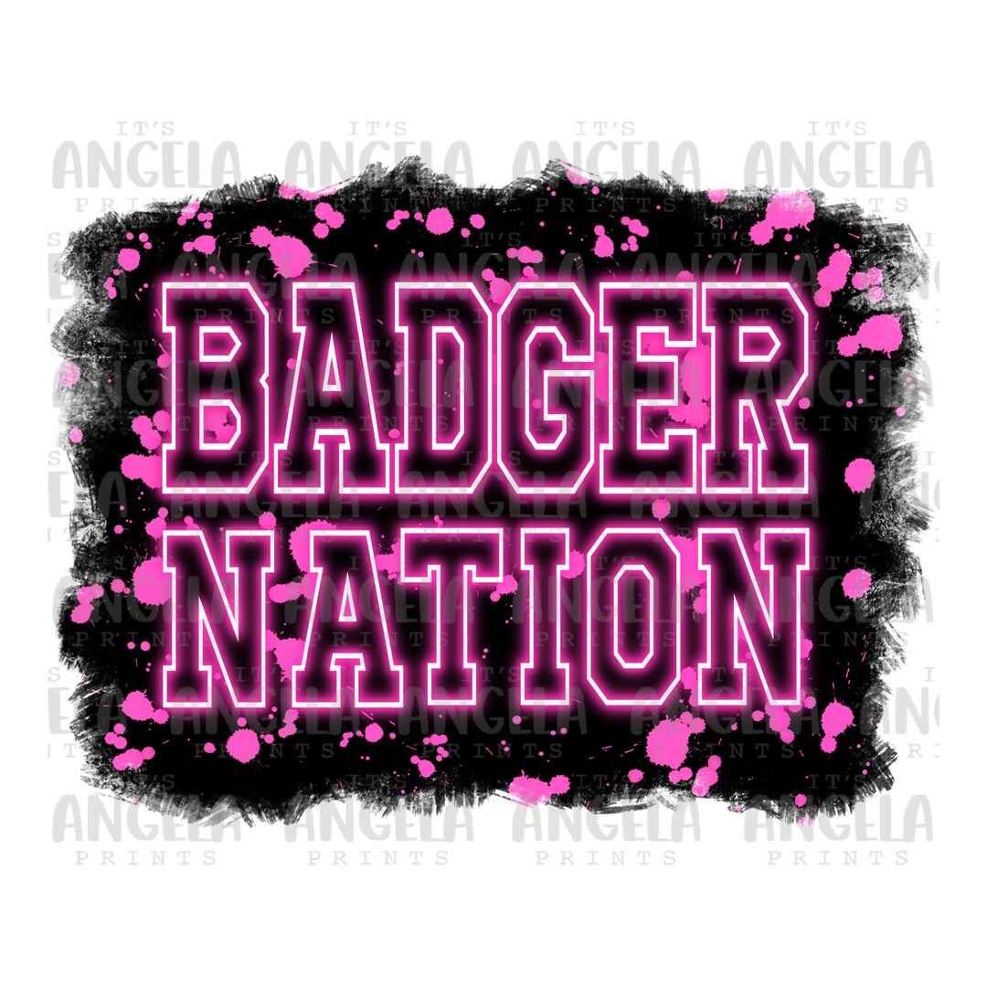 PNG Badger Nation Pink Neon Lights School Spirit Team Custom Mascot ...