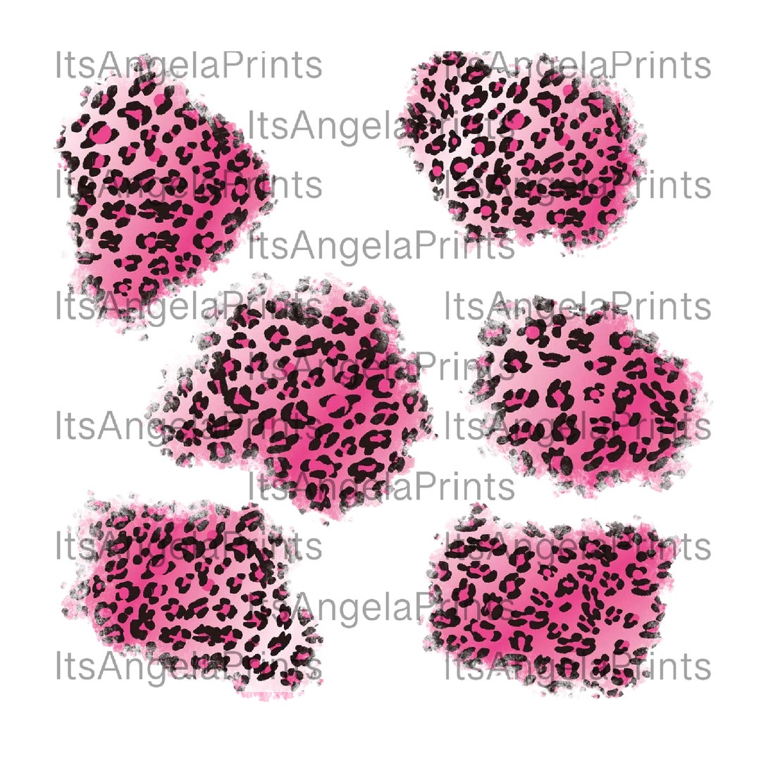 Pink Leopard Ombre Patches PNG Digital Download, Transparent File ...