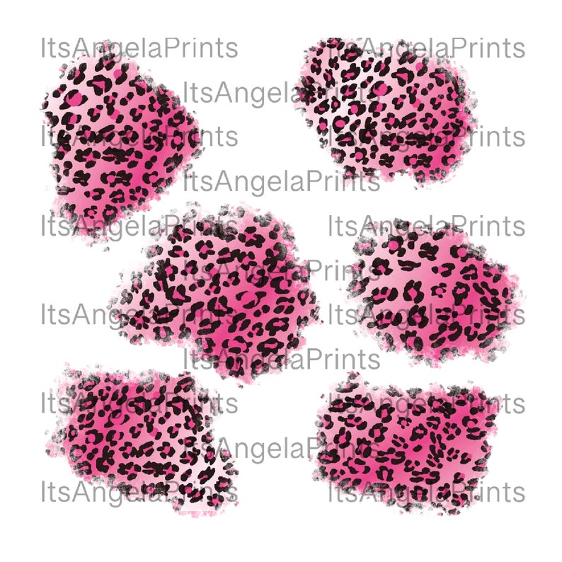 Pink Leopard Ombre Patches PNG Digital Download Transparent - Etsy