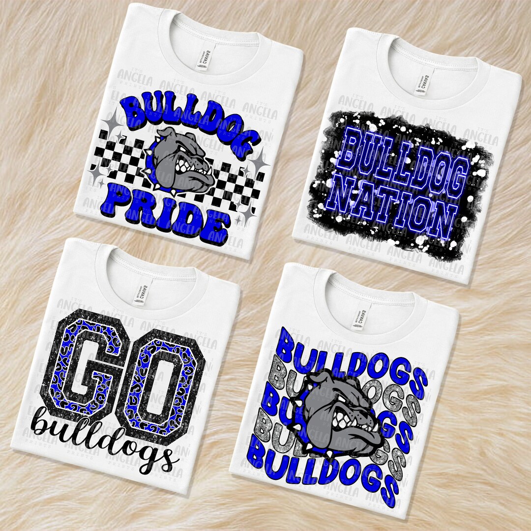 PNG Bundle Bulldogs Blue 4 Designs School Spirit Team Game Day Football ...