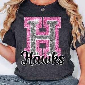 PNG H Hawks Pink Bling Sparkle Glitter School Team Spirit Mascot ...