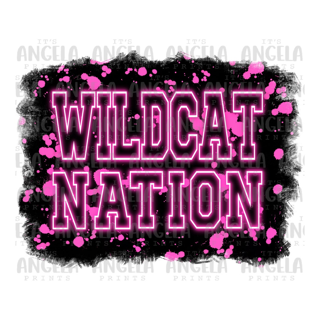 PNG Wildcat Nation Pink Neon Lights School Spirit Team Custom Mascot ...