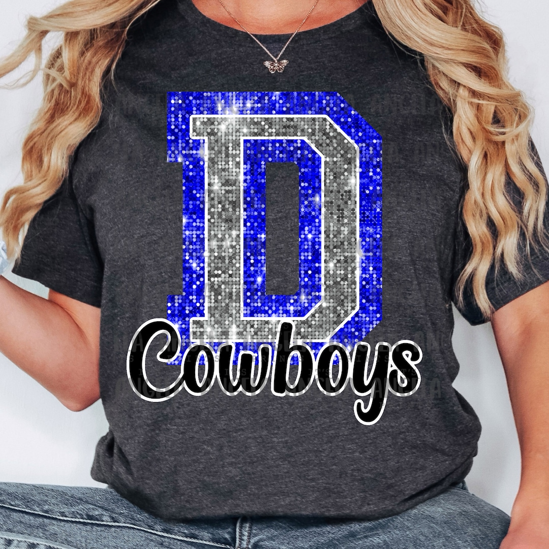 PNG D Cowboys Blue Bling Sparkle Glitter School Team Spirit Mascot ...