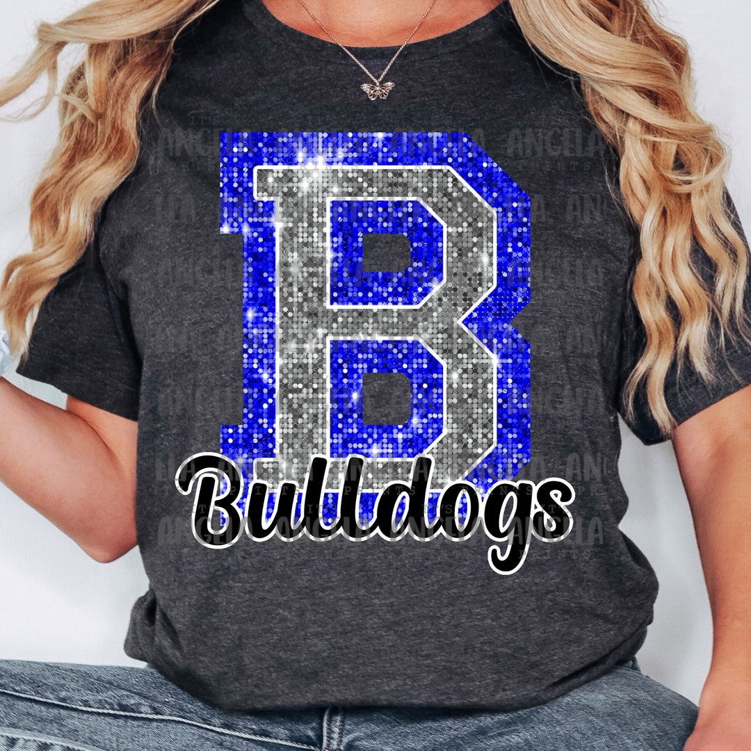 PNG B Bulldogs Blue Bling Sparkle Glitter School Team Spirit Mascot ...