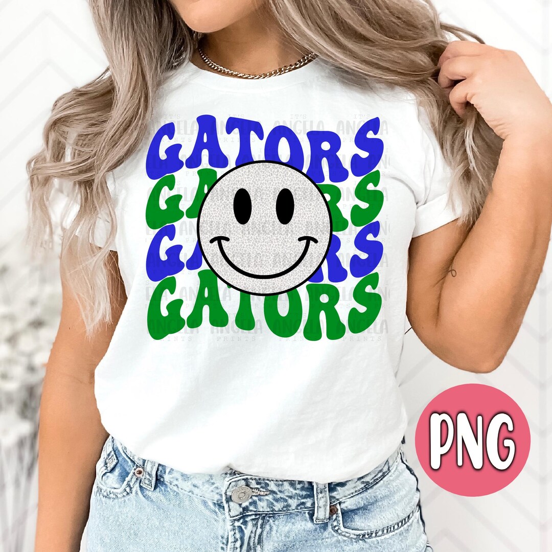 Gators Groovy Retro Wavy Smiley Happy Face School Spirit Mascot Pride ...