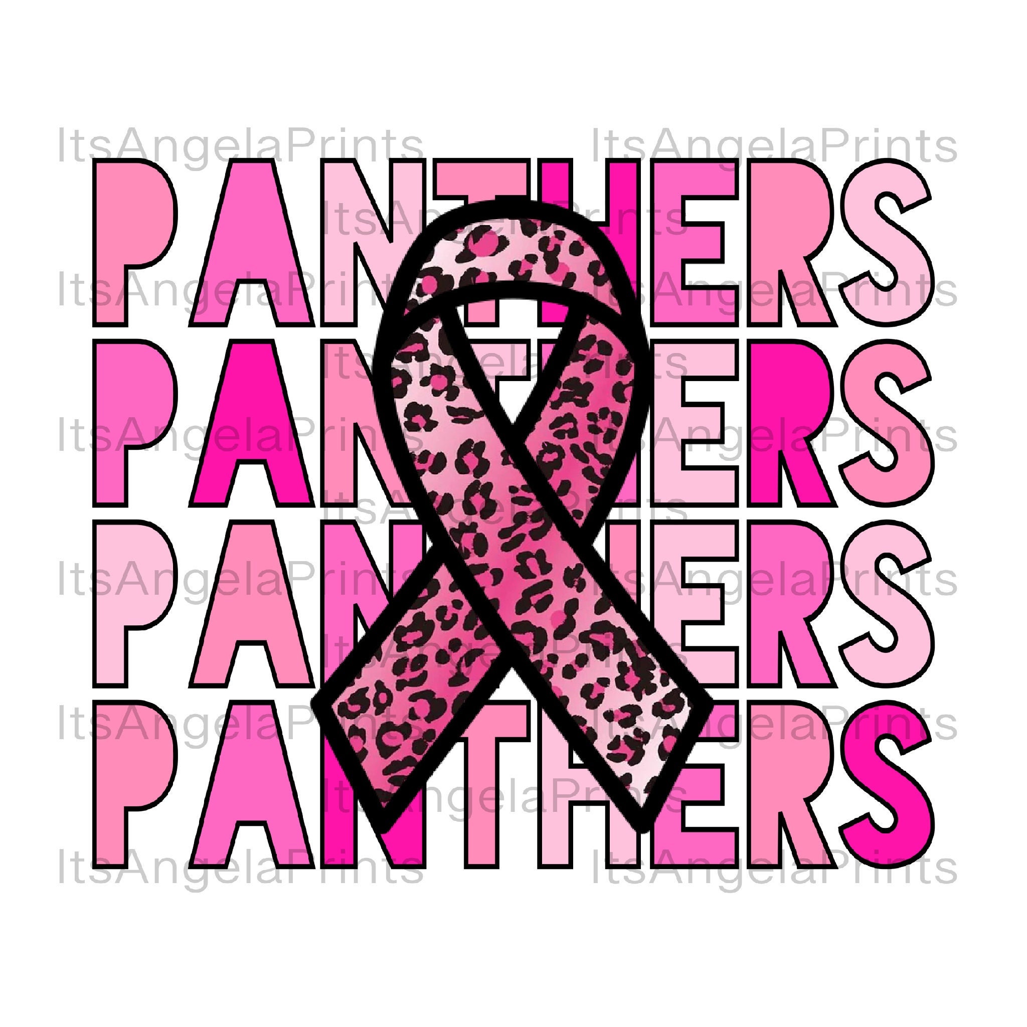 Panthers Stacked Breast Cancer Awareness Pink Out Leopard - Etsy