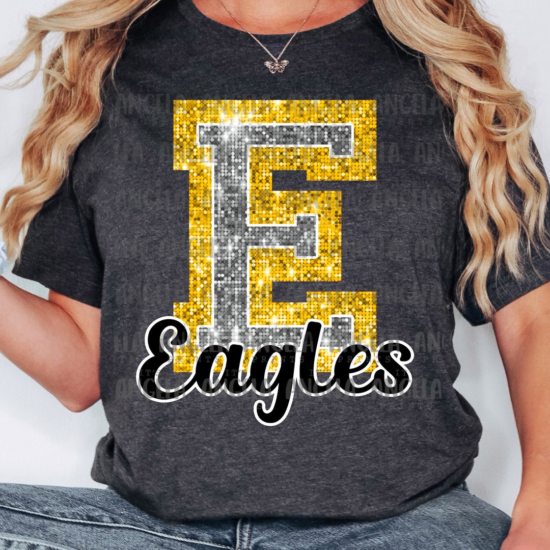 PNG E Eagles Yellow Gold Bling Sparkle Glitter School Team Spirit ...