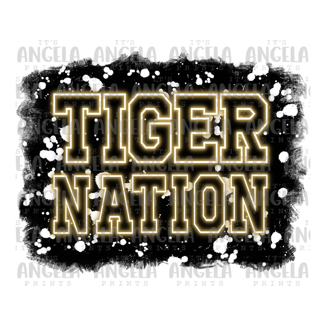 PNG Tiger Nation Gold Neon Lights School Spirit Team Custom Mascot ...
