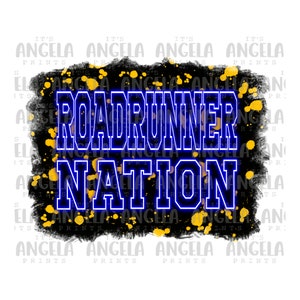 PNG Roadrunner Nation Blue Neon Lights School Spirit Team Custom Mascot ...