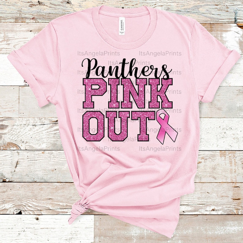 Panthers Pink Out Glitter Breast Cancer Awareness Football - Etsy