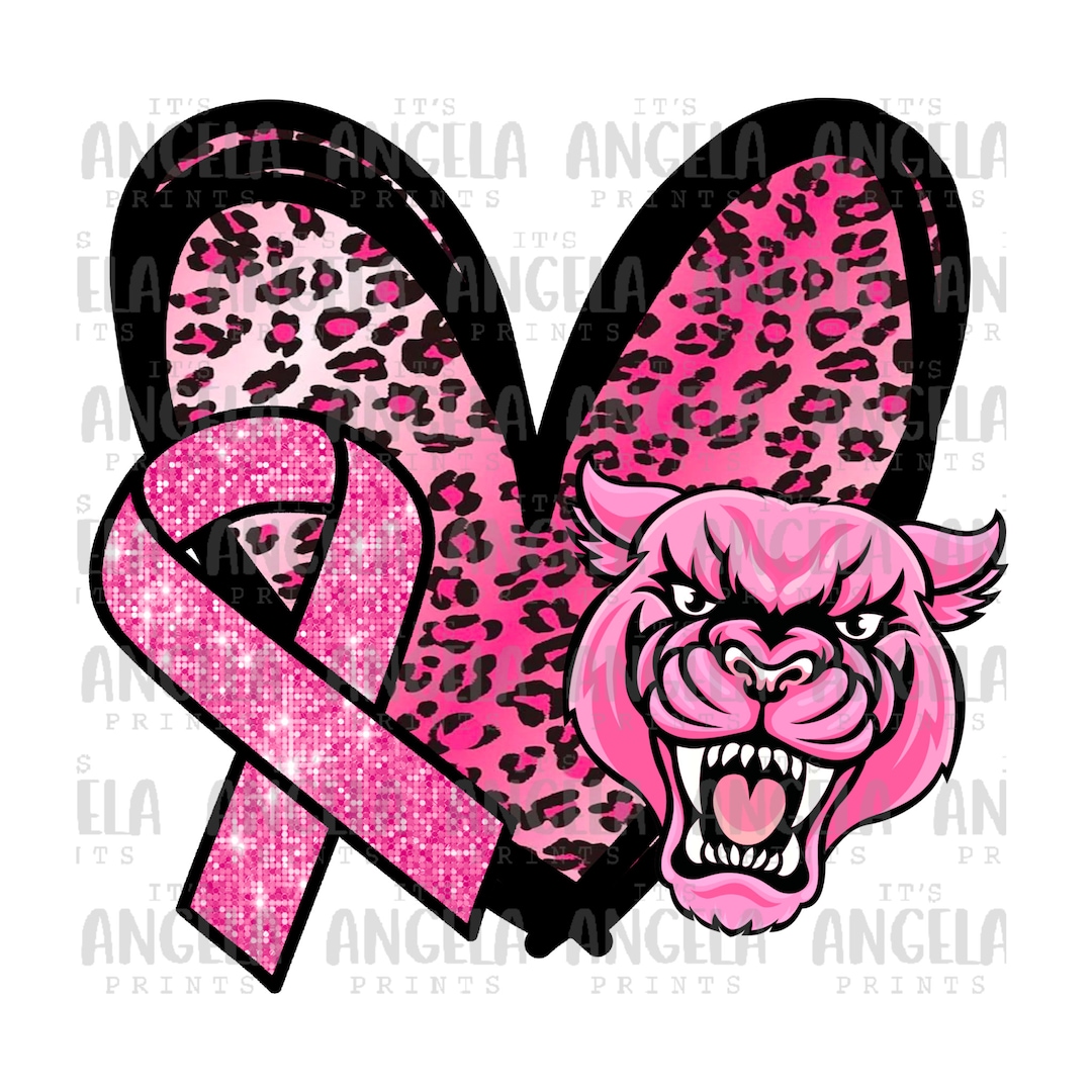 PNG Panther Cougar Breast Cancer Awareness Pink Out Leopard Heart ...
