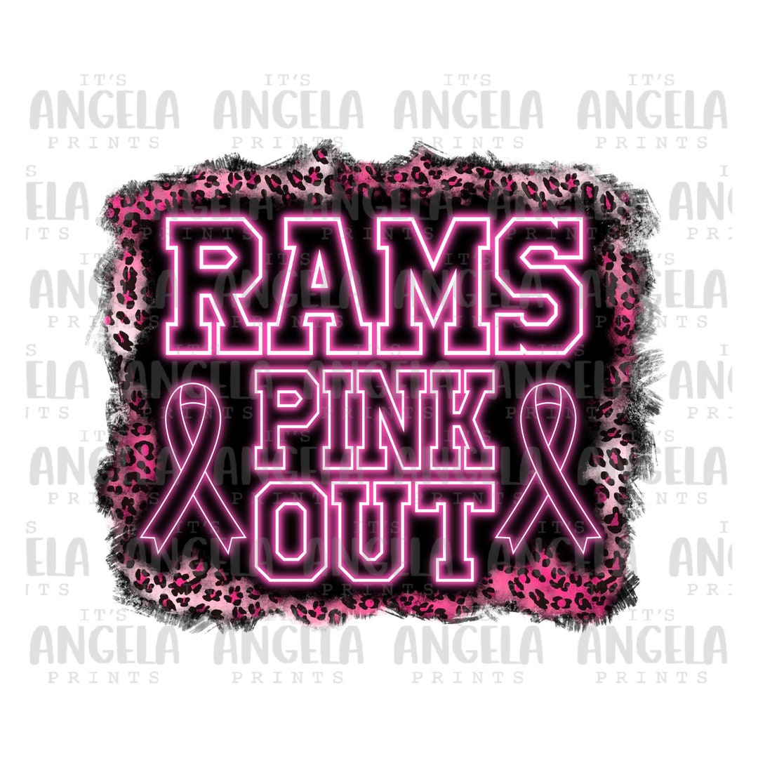 PNG Rams Pink Out Neon Lights Breast Cancer Awareness School Spirit ...
