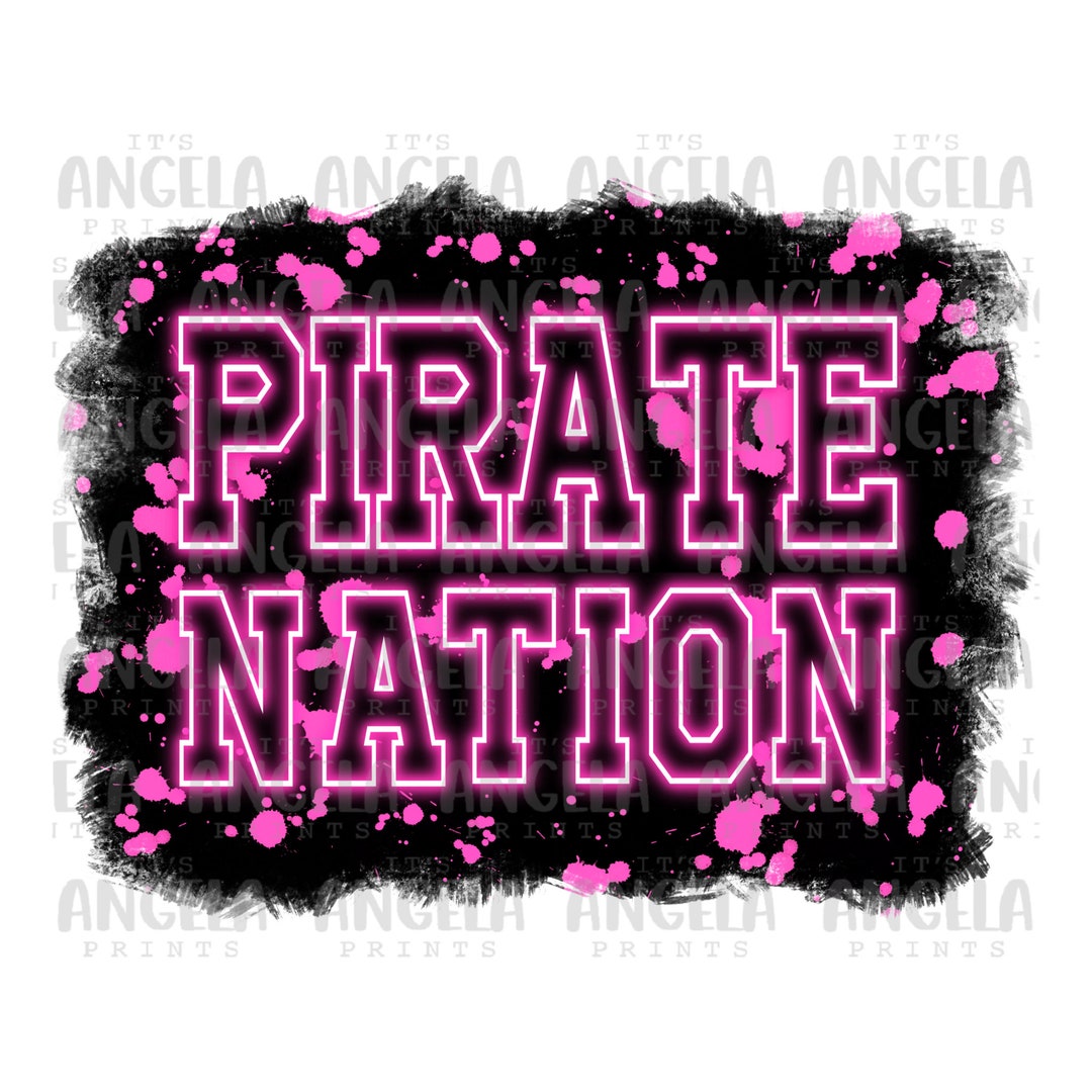 PNG Pirate Nation Pink Neon Lights School Spirit Team Custom Mascot ...