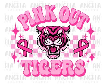 Tigers Png Pink Out Neon Lights Breast Cancer Awareness School Spirit ...