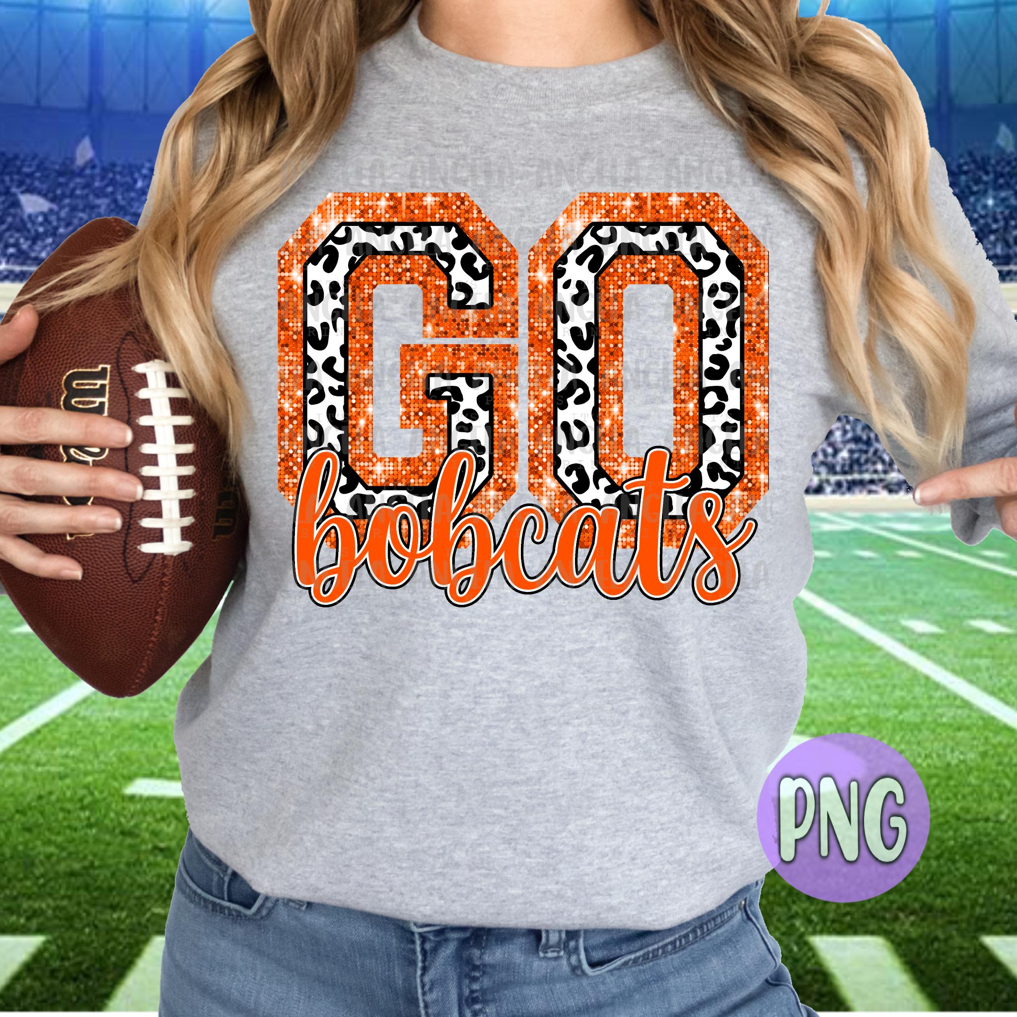PNG GO Bobcats Orange Leopard Glitter School Spirit Custom Team Mascot ...