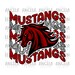 Mustangs Maroon Retro Wavy Groovy School Spirit Team Mom Pride Football ...