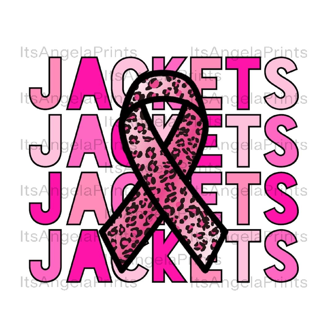 Jackets Stacked Breast Cancer Awareness Pink Leopard Ribbon PNG ...