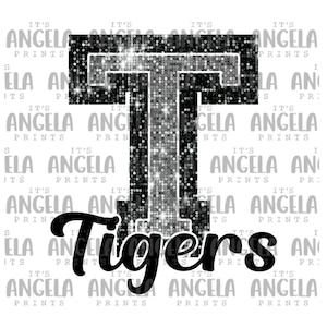 PNG T Tigers Black Bling Sparkle Glitter School Team Spirit Mascot ...
