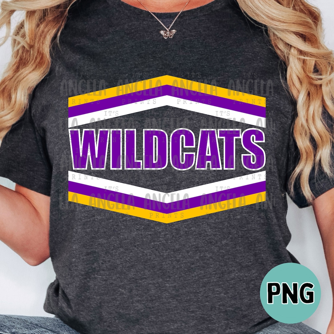 PNG Wildcats Purple Yellow Gold Unisex Mens School Team Spirit Mascot ...