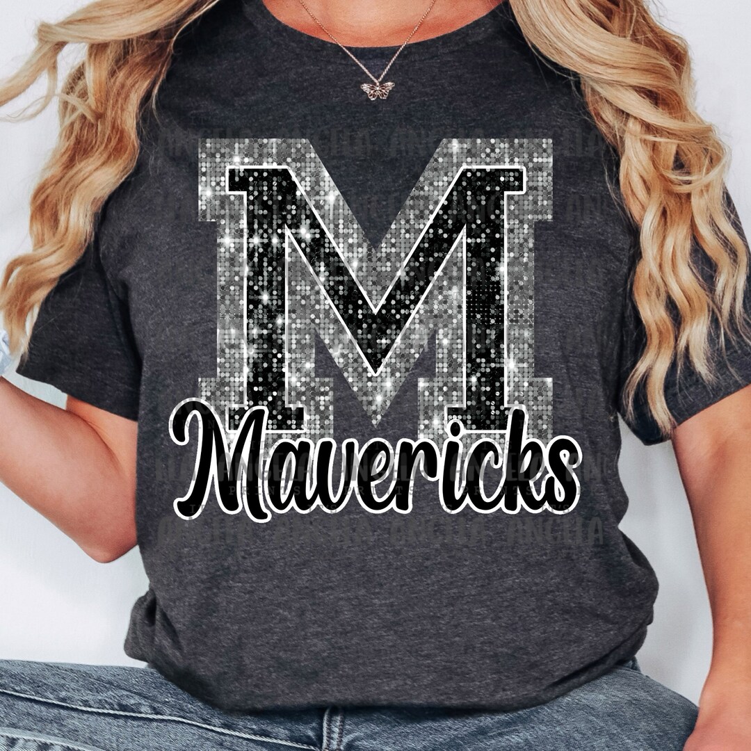 PNG M Mavericks Black Bling Sparkle Glitter School Team Spirit Mascot ...