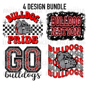 PNG Bundle Bulldogs Red 4 Designs School Spirit Team Game Day Football ...