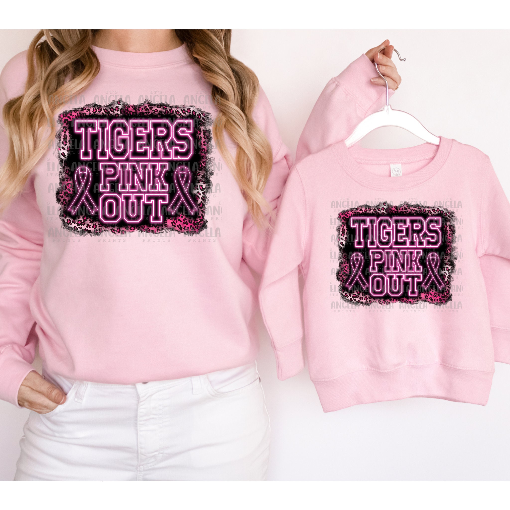 Tigers Png Pink Out Neon Lights Breast Cancer Awareness School Spirit ...
