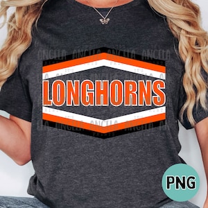 PNG Longhorns Orange Unisex Mens School Team Spirit Mascot Teacher Game ...