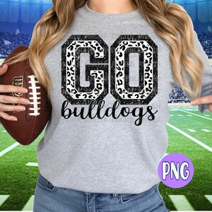 PNG GO Bulldogs White Leopard Glitter School Spirit Custom Team Mascot ...