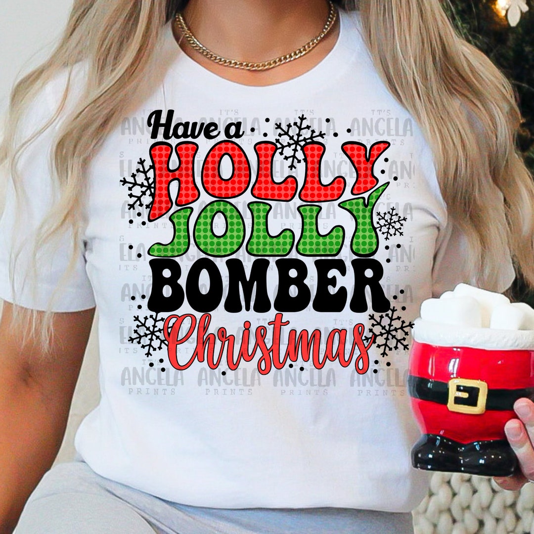 Bomber Holly Jolly Christmas Holiday Red Green Santa Snowflake Mascot ...