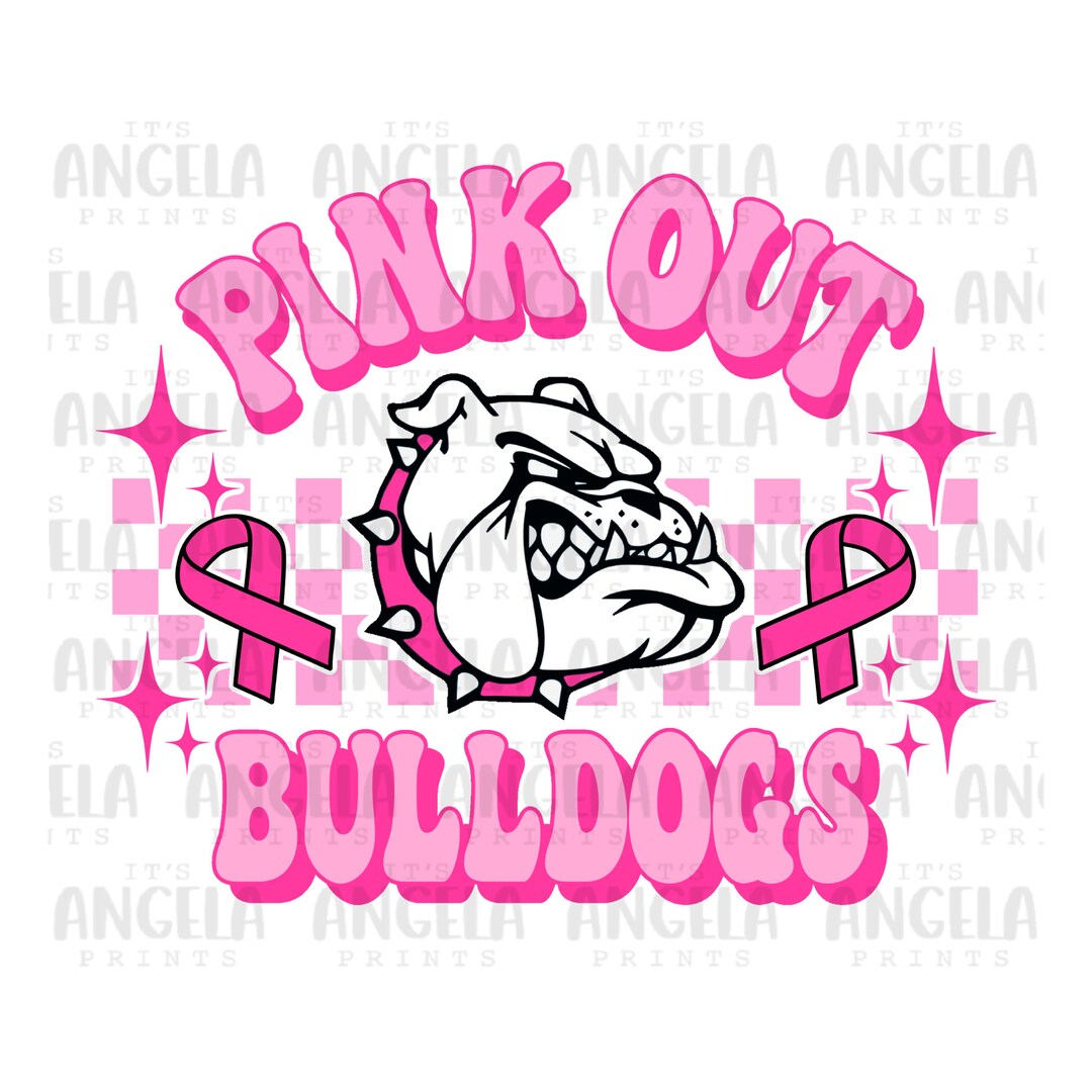 PNG Bulldogs Pink Out Breast Cancer Awareness Groovy Checkered Preppy ...