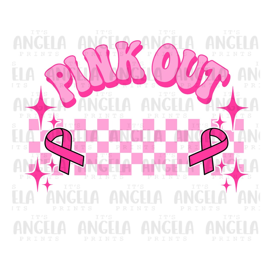 PNG Blank Pink Out Breast Cancer Awareness Groovy Checkered Preppy ...
