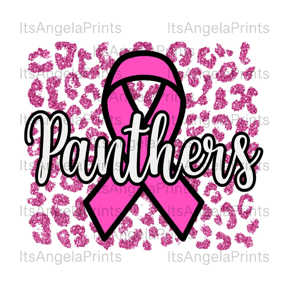 Panthers Pink Glitter Leopard Breast Cancer Awareness Ribbon - Etsy