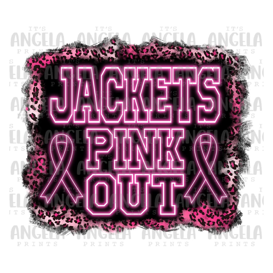 PNG Jackets Pink Out Neon Lights Breast Cancer Awareness School Spirit Mascot Custom Football ...