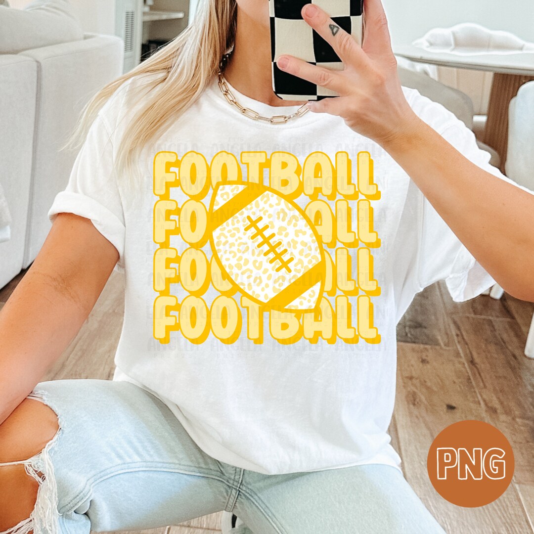 PNG Yellow Gold Football Stacked Cheetah Leopard Preppy School Team ...
