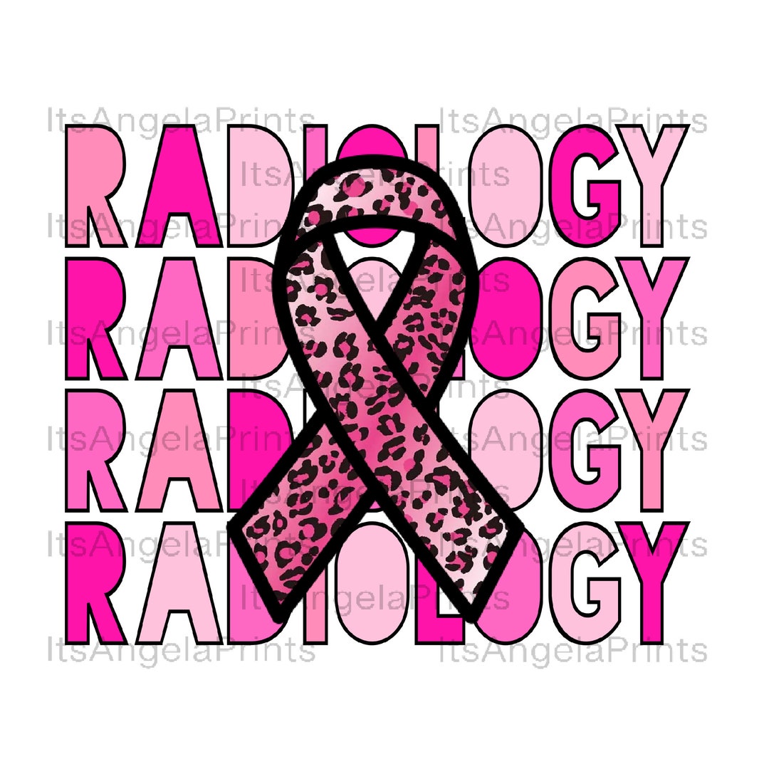 Radiology Stacked Breast Cancer Awareness Pink Leopard Ribbon PNG ...
