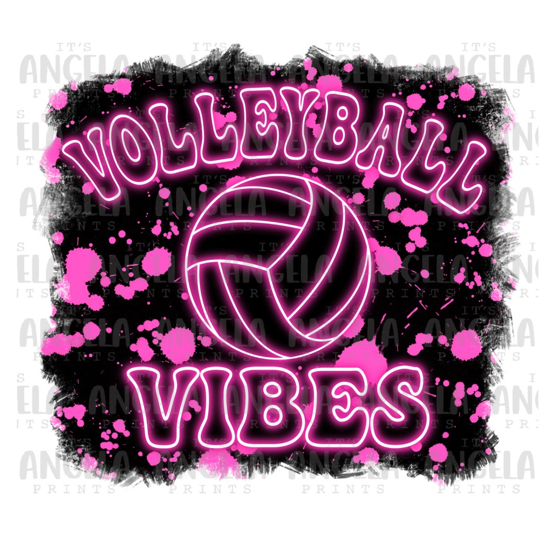 PNG Volleyball Pink Neon Glow Lights Splats Game Day Sport Player Coach ...