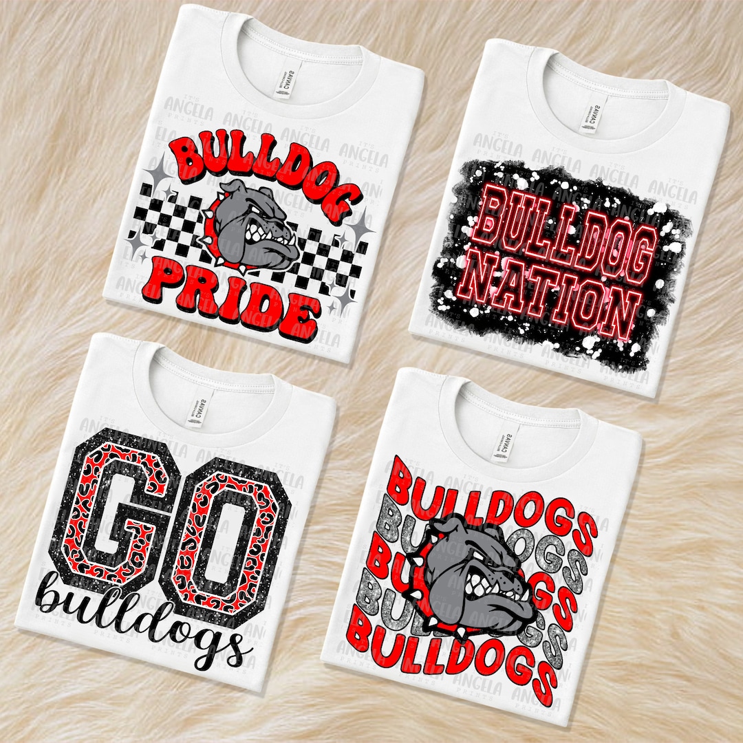 PNG Bundle Bulldogs Red 4 Designs School Spirit Team Game Day Football ...