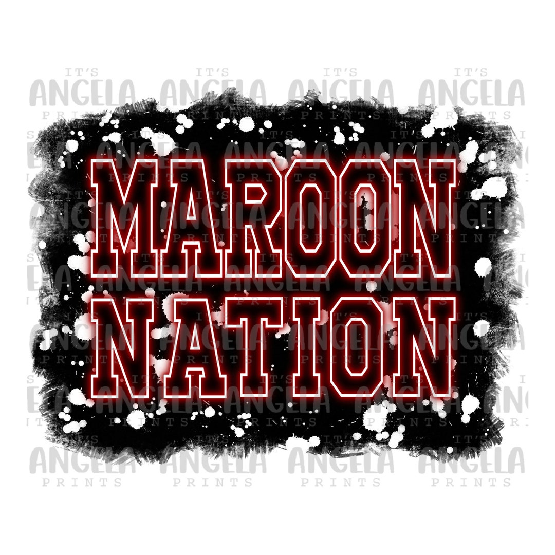 PNG Maroon Nation Neon Lights School Spirit Team Custom Mascot Teacher ...